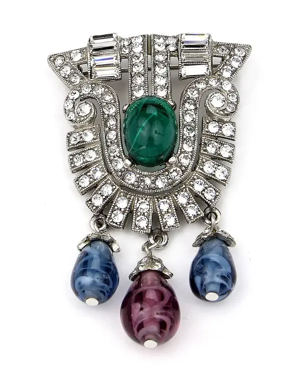 BEN-AMUN Crystal -drop Brooch