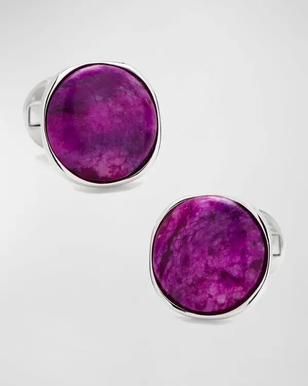 CUFFLINKS, INC. Sugilite Nebula Sterling Silver Cuff Links - Purple