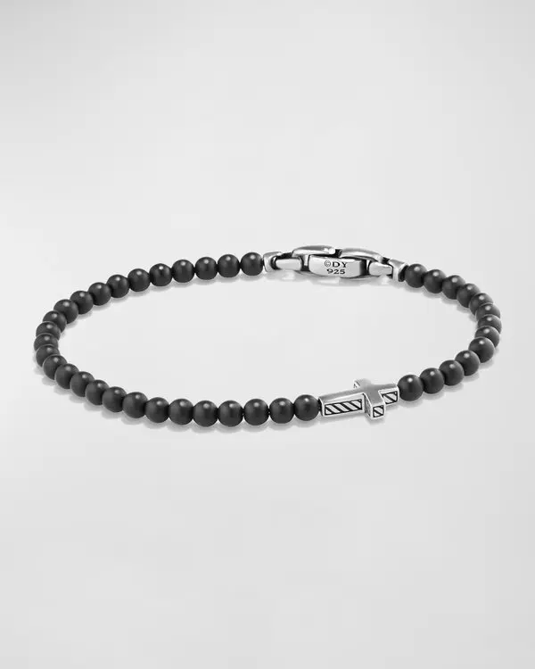 David Yurman Spiritual Beads Cross Bracelet - Black Onyx