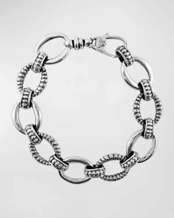 Lagos Silver Caviar Beaded Link Bracelet