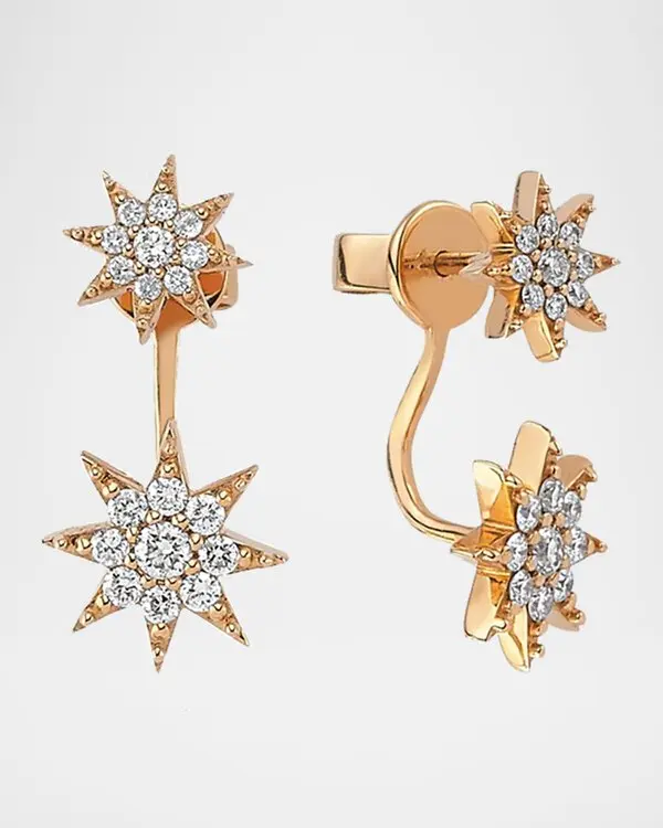 BEE GODDESS Venus Star 14k Diamond Drop Earrings