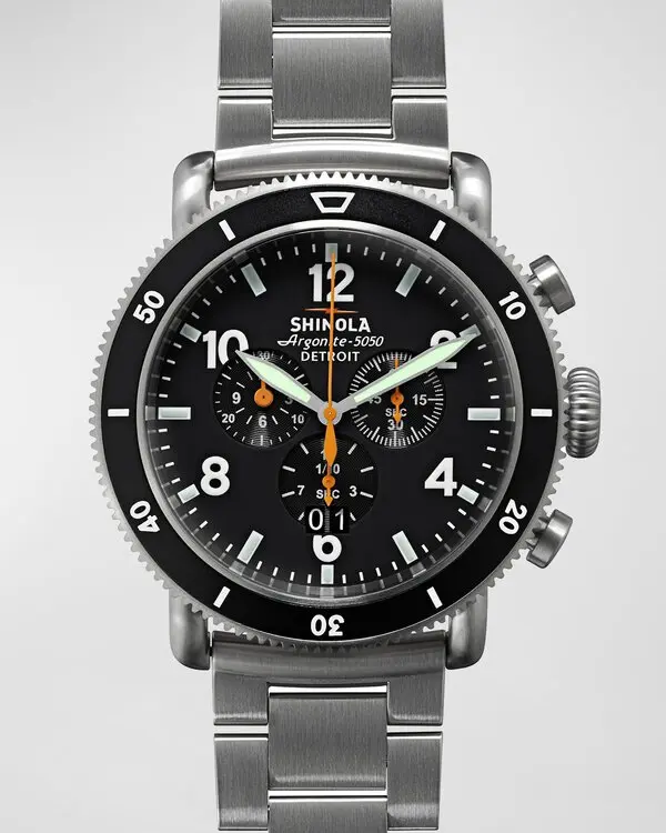 Shinola 48mm Blizzard Chronograph Watch - Black