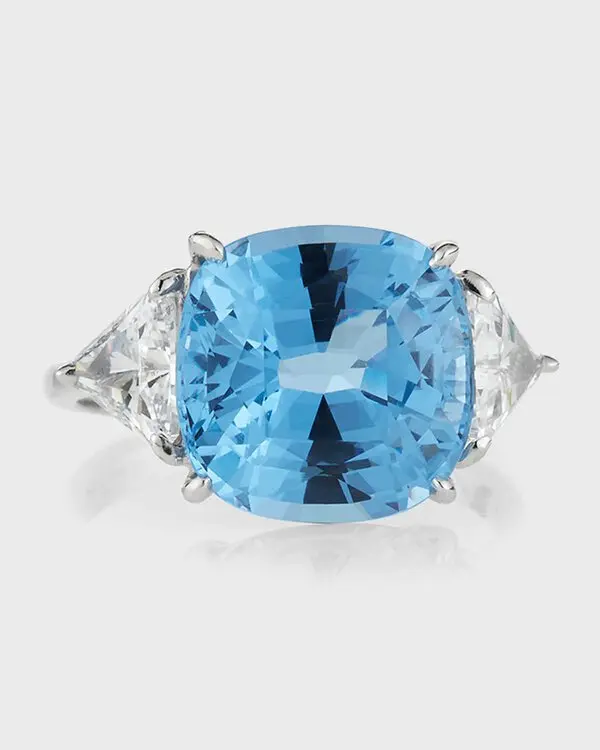 FANTASIA BY DESERIO 13 Tcw Cushion-cut Ring Aqua Editorialist