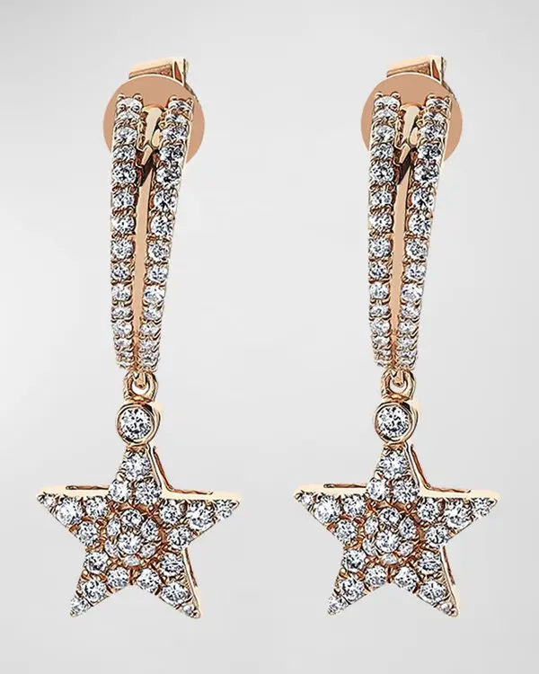 BEE GODDESS Sirius Star Diamond Drop Earrings