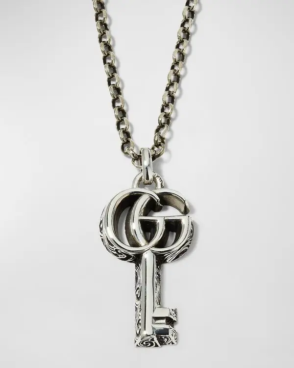 Gucci Gg Marmont Key Pendant Necklace - Silver