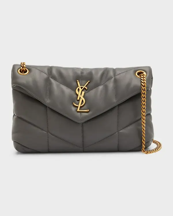 Saint Laurent Lou Puffer Small Shoulder Bag - Storm