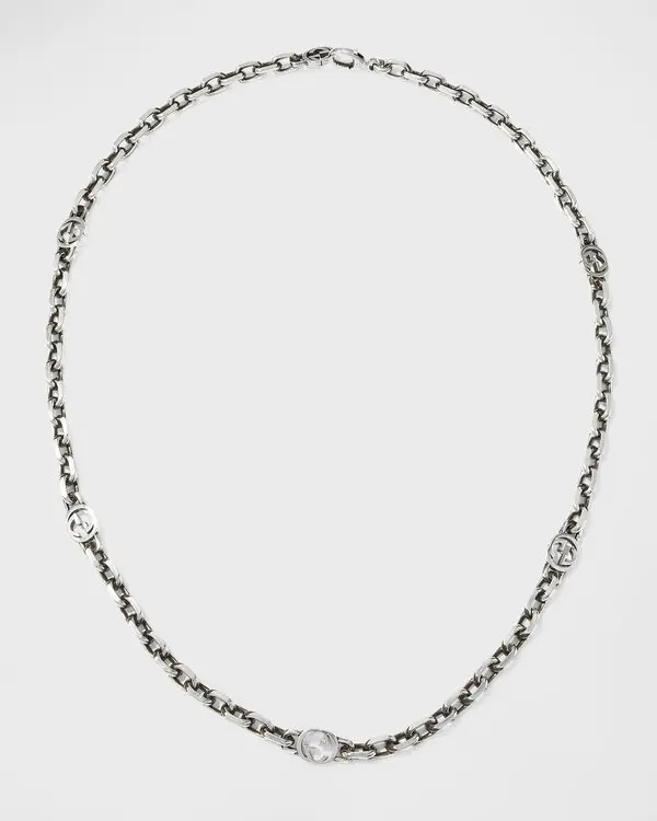 Gucci Interlocking G Chain Necklace - Silver