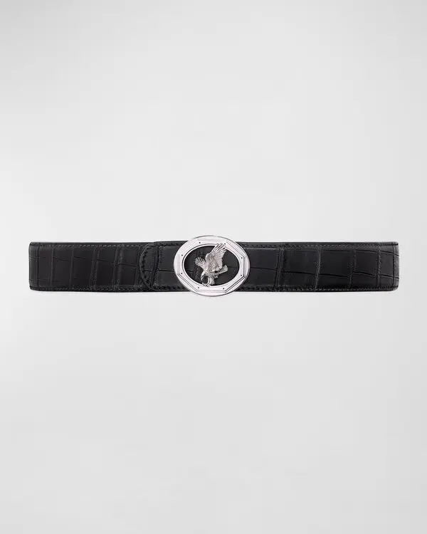 Stefano Ricci Signature Eagle Crocodile Leather Belt