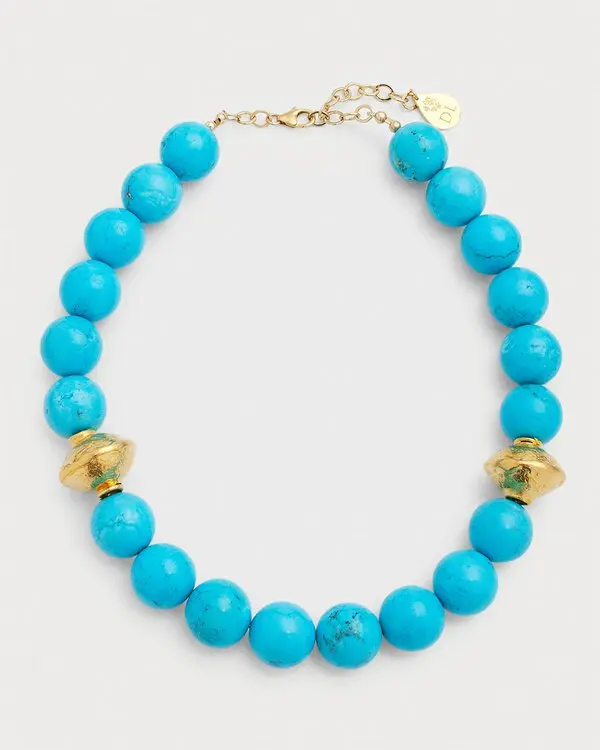 DEVON LEIGH Beaded Amazonite Necklace - Turquoise