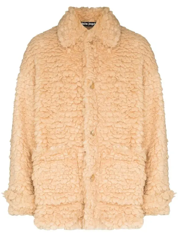 Palm Angels Faux-shearling Single-breasted Coat