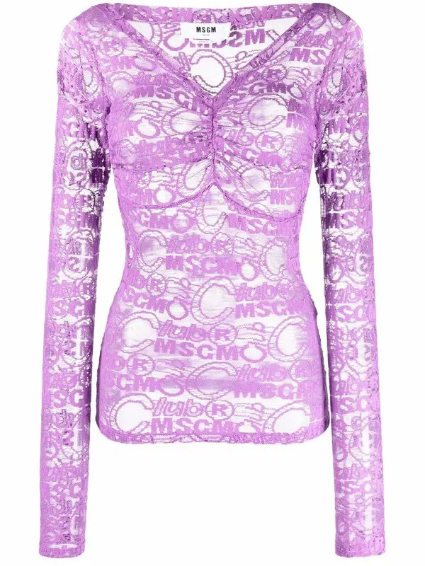 MSGM Lace Longsleeved Top