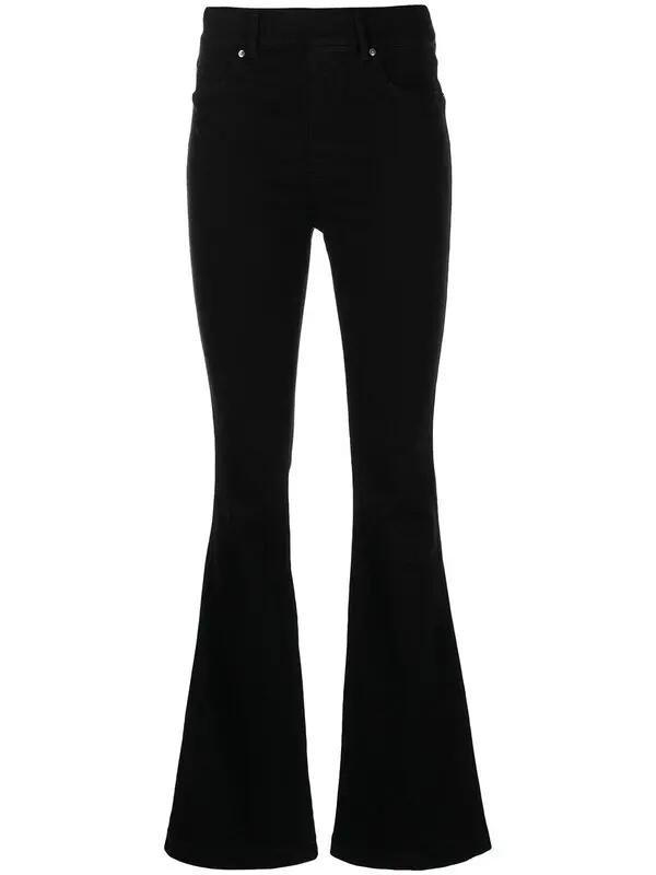 Spanx High-rise Flared Jeans - Black