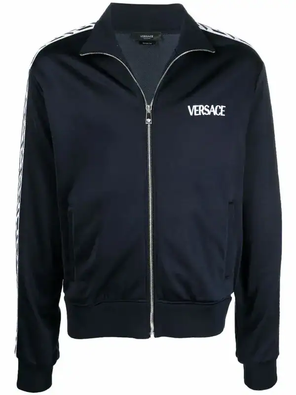 希少 美品 VERSACE GRECA TRACK JACKET Versace A Greca Ogo-Embroidered Track Jacket In Blue - 65% Off