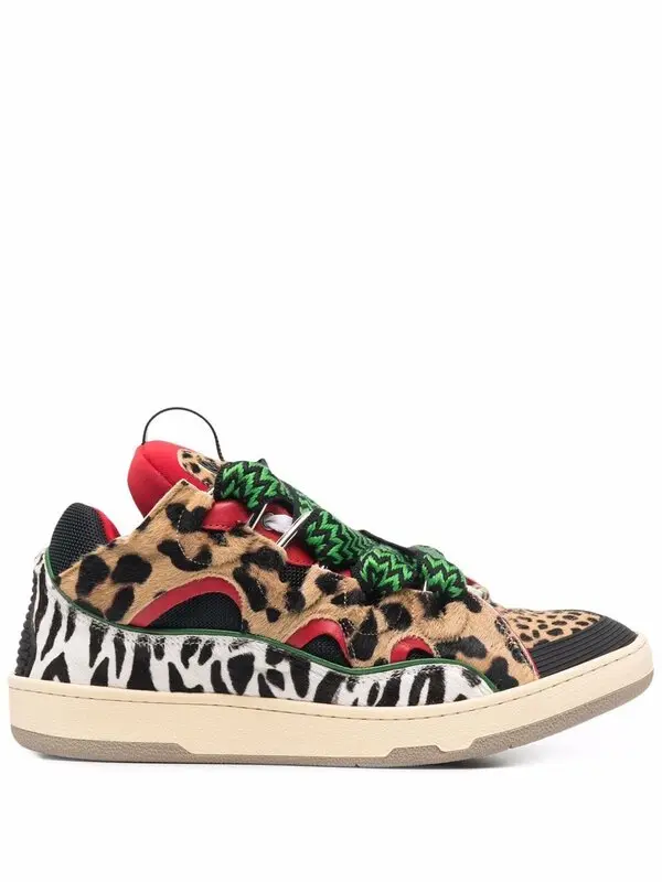 LANVIN Curb Multi-pattern Sneakers