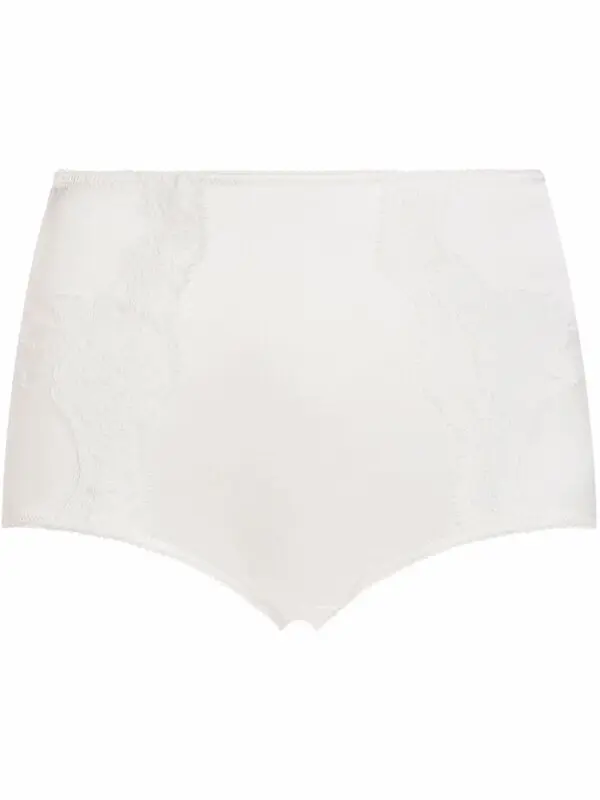 Dolce & Gabbana Lace-panel High-waisted Briefs - White