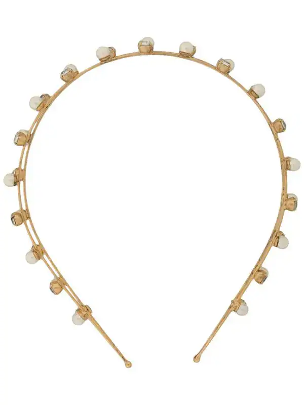 Jennifer Behr Women\'s Risa Gold  Imitation Pearl Crystal Headband One Size Jennifer Behr Women main image 4