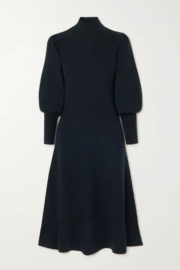 cefinn midi dress Cefinn Suki Ruffled Seersucker Midi Dress