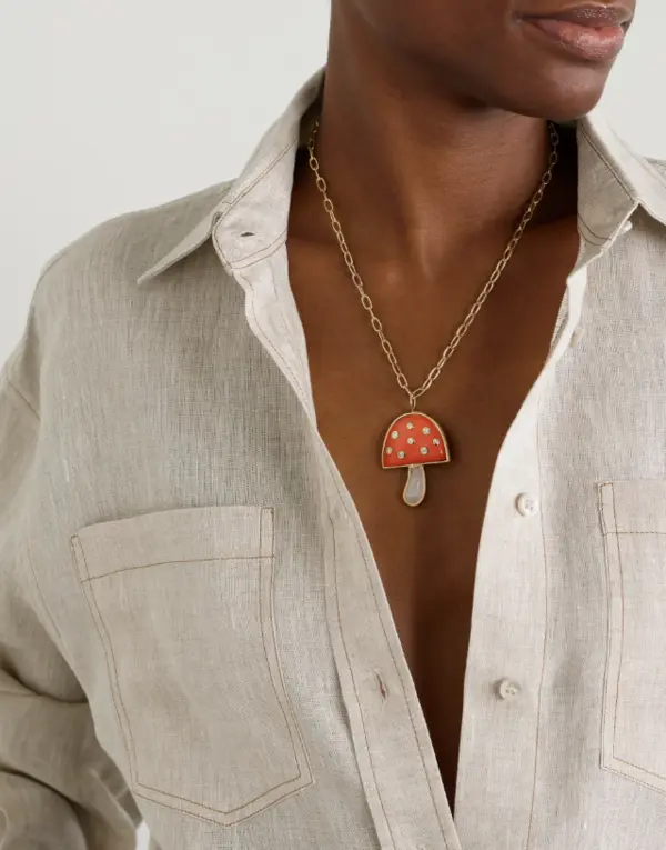 Brent Neale Magic Mushroom Multi-stone Necklace - Orange