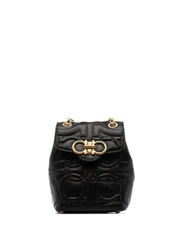 Ferragamo Gancini Quilted Backpack In Black - 30% Off | Editorialist