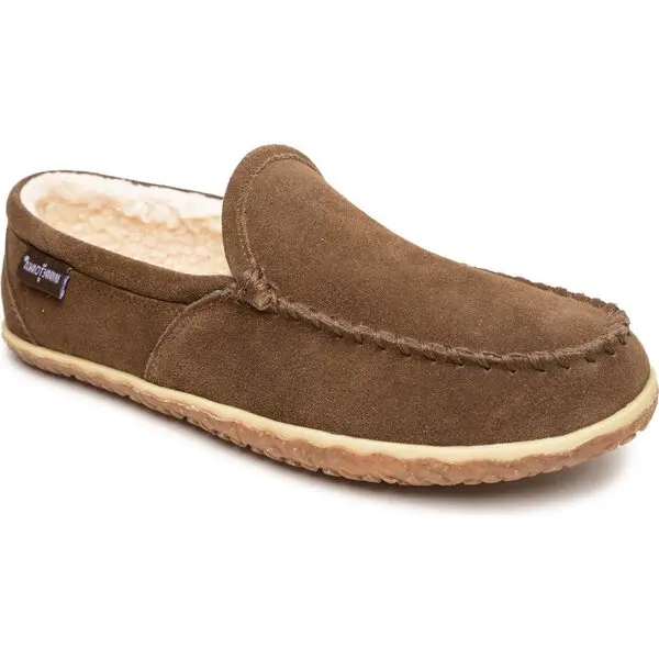 Minnetonka Tilden Suede Slippers - Brown