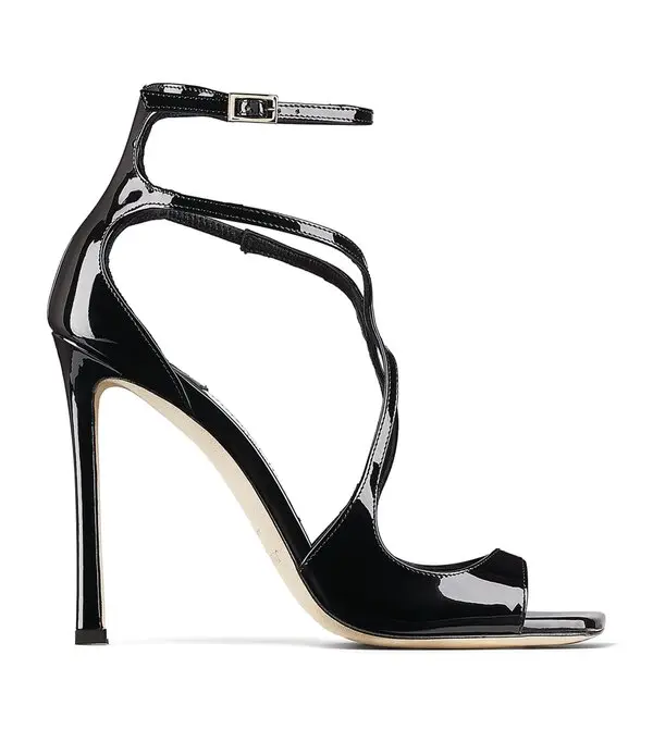 JIMMY CHOO Azia 110 Patent Leather Sandals - Black