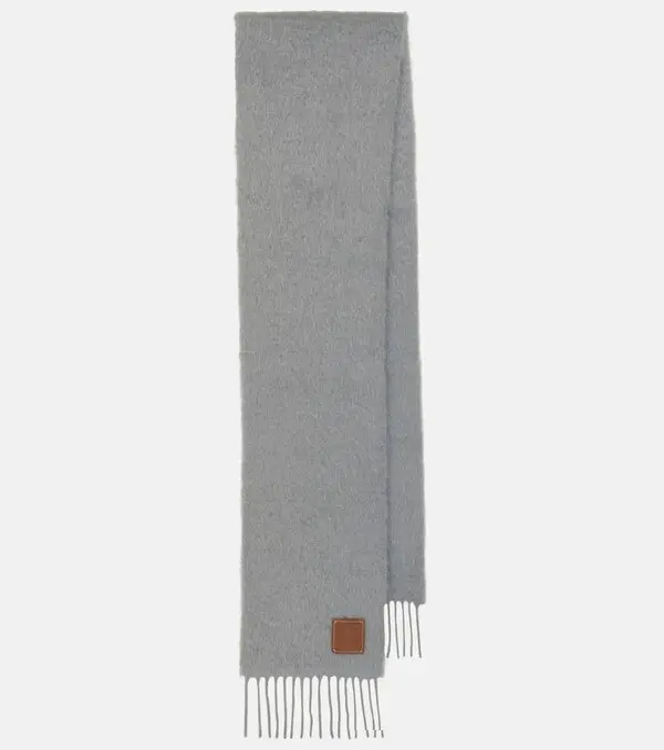 Loewe Mohair And Wool Scarf - Grey