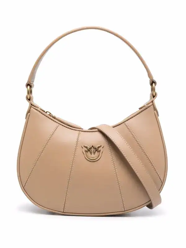 Pinko Love Half-Moon Shoulder Bag Neutrals Editorialist
