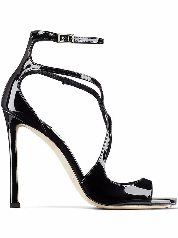 JIMMY CHOO Azia 110mm Square Sandals - Black