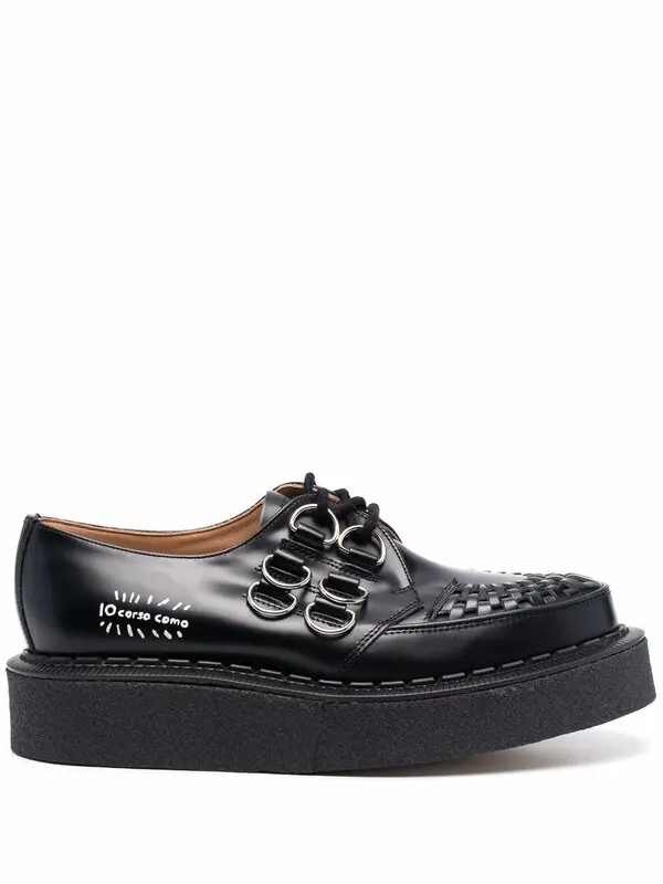 GEORGE COX X 10 Corso Como D-ring Embellished Creepers - Black