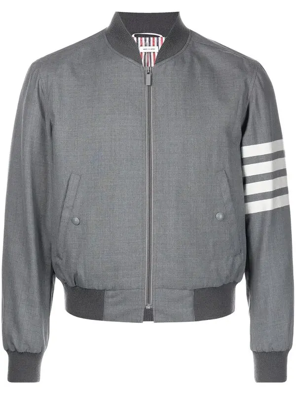 Thom Browne 4-bar Knit Blouson Jacket - Grey