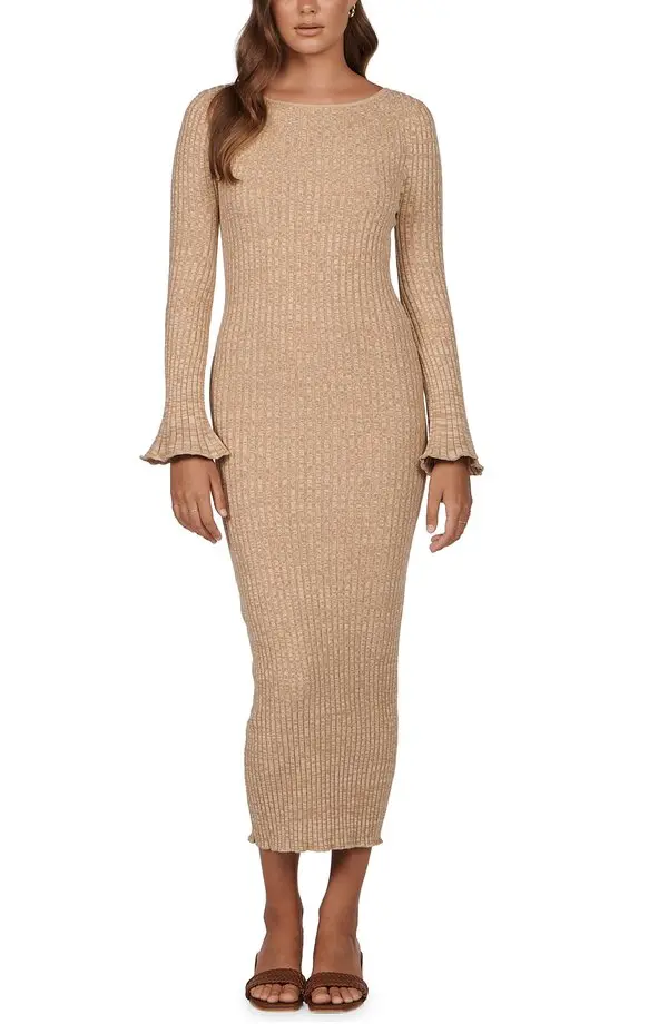 Charlie Holiday Bianca Long Sleeve Midi Sweater Dress - Marle | Editorialist