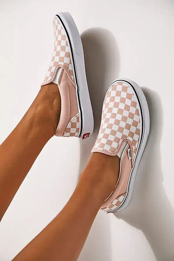 Rose Smoke Vans Slip On Rose Checkered Rose Smoke Vans Classic