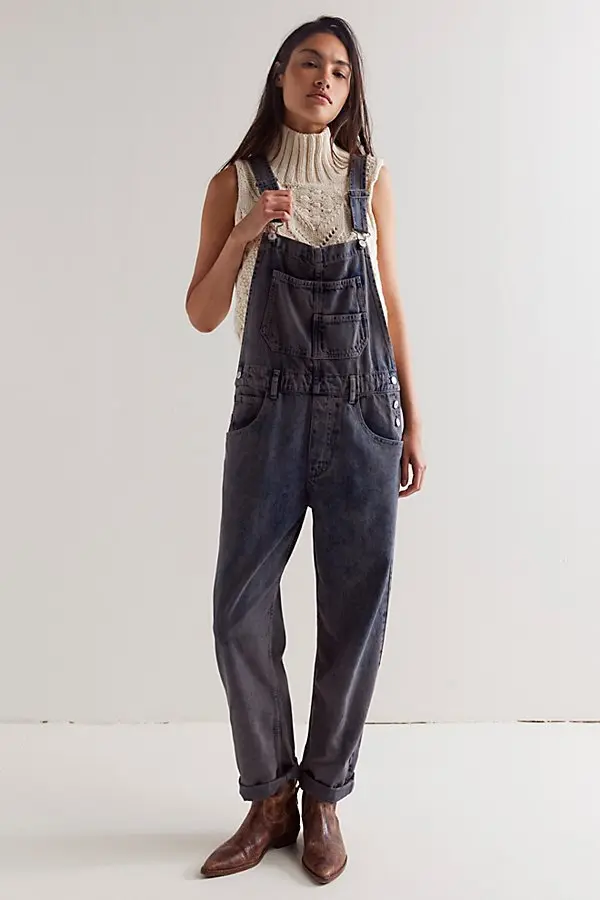 Free People We The Free Ziggy Denim Overalls - City Fog