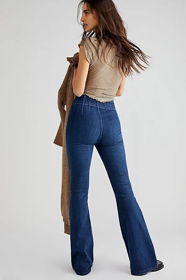 Free People We The Free Jayde Flare Jeans - Night Sky