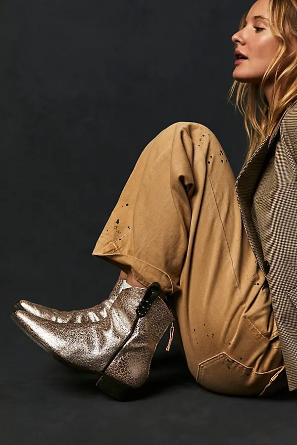 Free People We The Free Wesley Ankle Boots - Silver