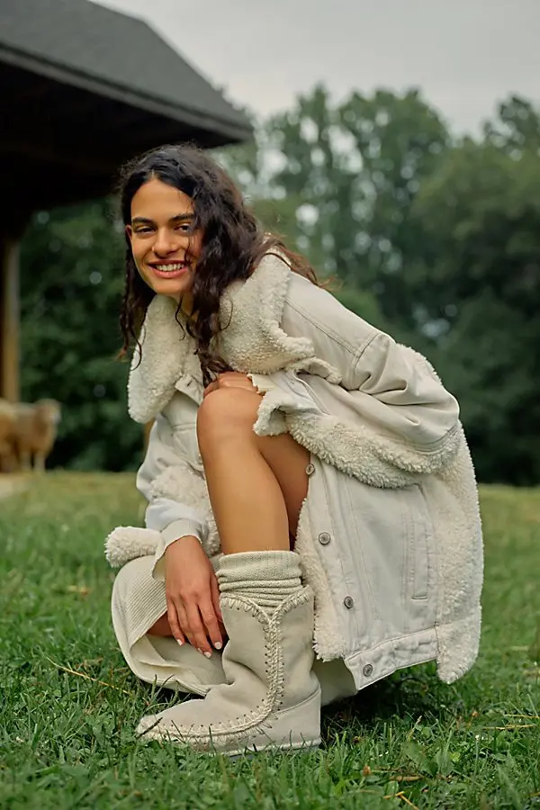 Mou Creston Mid-calf Boots - Chalk