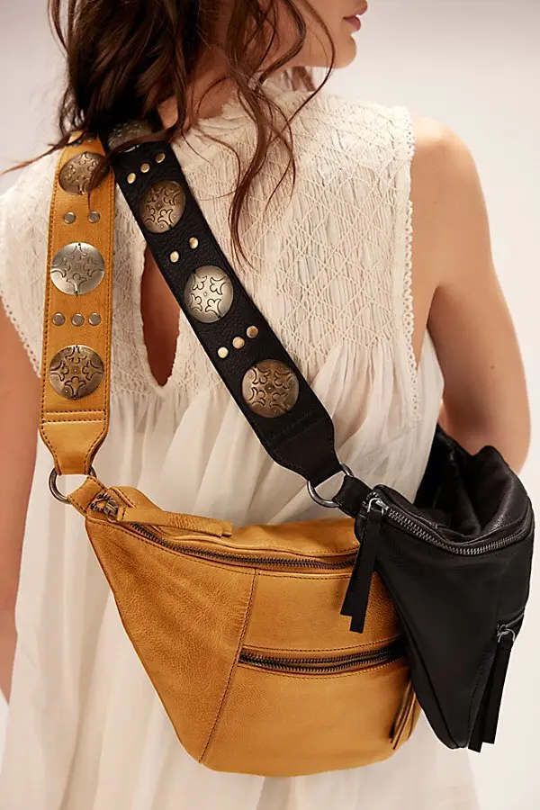 Free People Wilder Embellished Sling Bag - Tan Combo