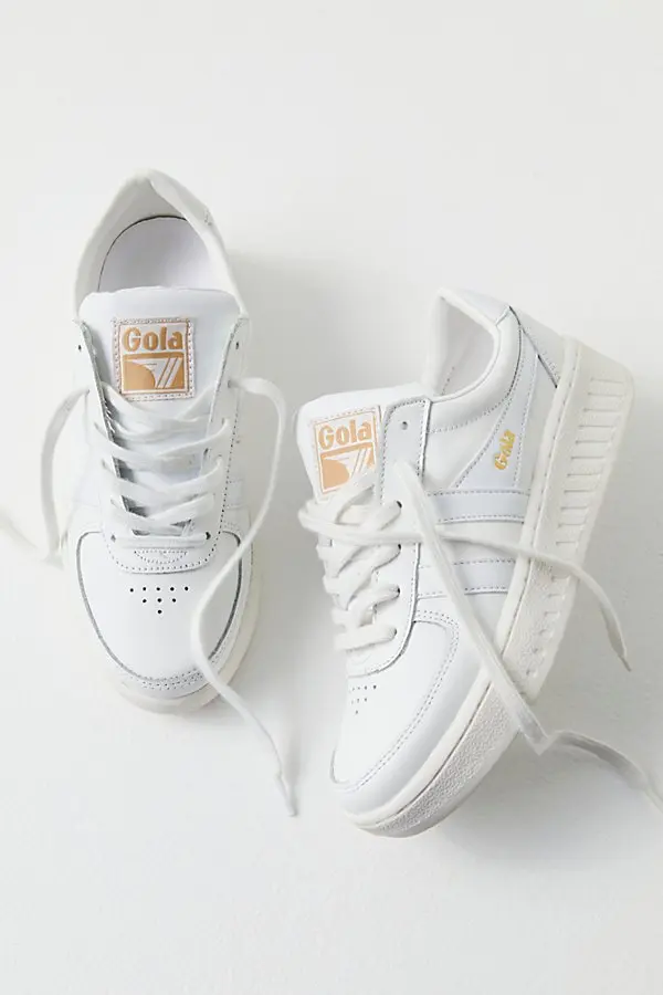 Gola Grandslam Leather Sneakers - White/white/white