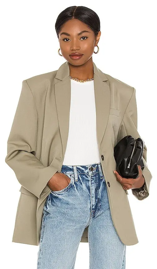 ANINE BING Quinn Blazer - Green Khaki