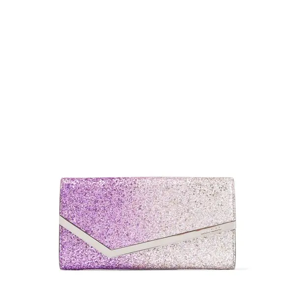 JIMMY CHOO Emmie Platinum And Pink Violet Dazzling Dégradé Glitter ...