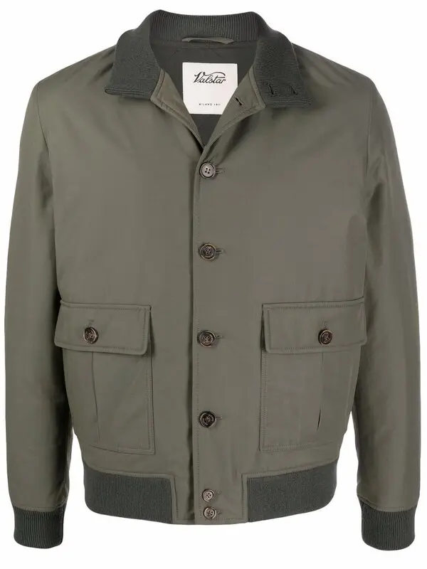 Valstar Ribbed Button Down Jacket In Green 53% Off Editorialist