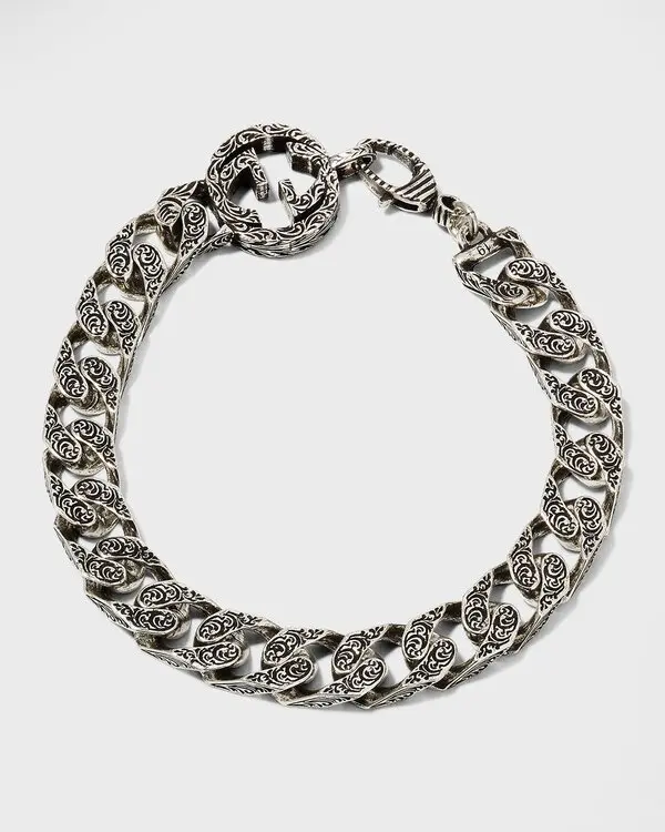 Gucci Paisley Interlocking G Bracelet - Silver
