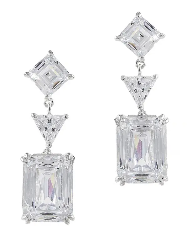 KENNETH JAY LANE Cubic Zirconia Drop Earrings - Clear