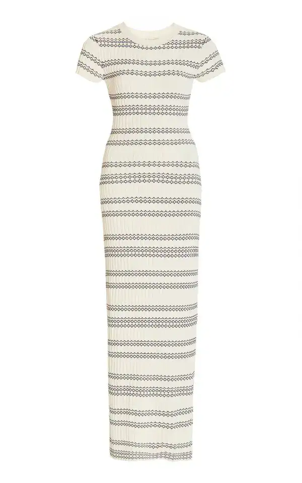 knitted bandeau dress Rosbina Bandeau Mini Dress in Shimmer Stripe Knit Rust , Bodycon main image 0
