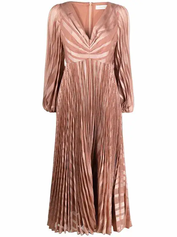 zimmermann burnout pleated dress NEW Zimmermann Burnout Sunray Midi Ballet Picnic Dress Size AU 1 US 6 High  Neck