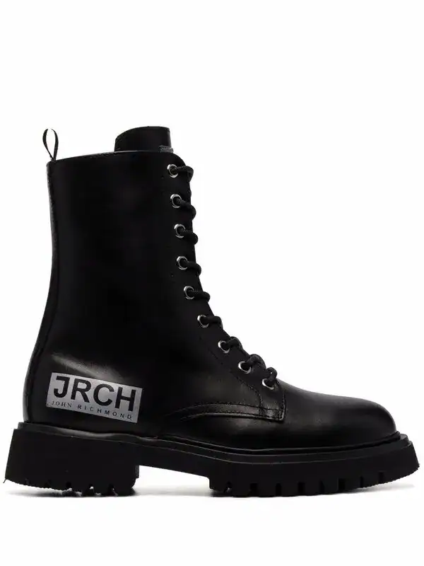 John Richmond Lace-Up Ankle Boots - Black | Editorialist display picture 1