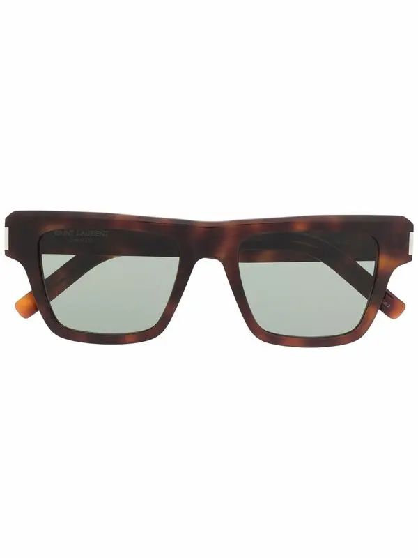 Saint Laurent Tortoiseshell Square Frame Sunglasses - Brown  display picture 1