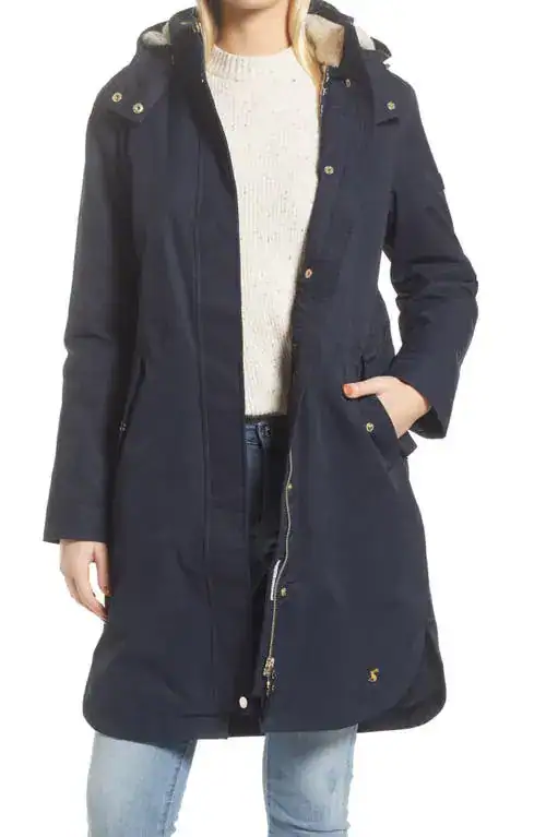 Joules Loxley Waterproof Rain Coat Marine Navy Editorialist