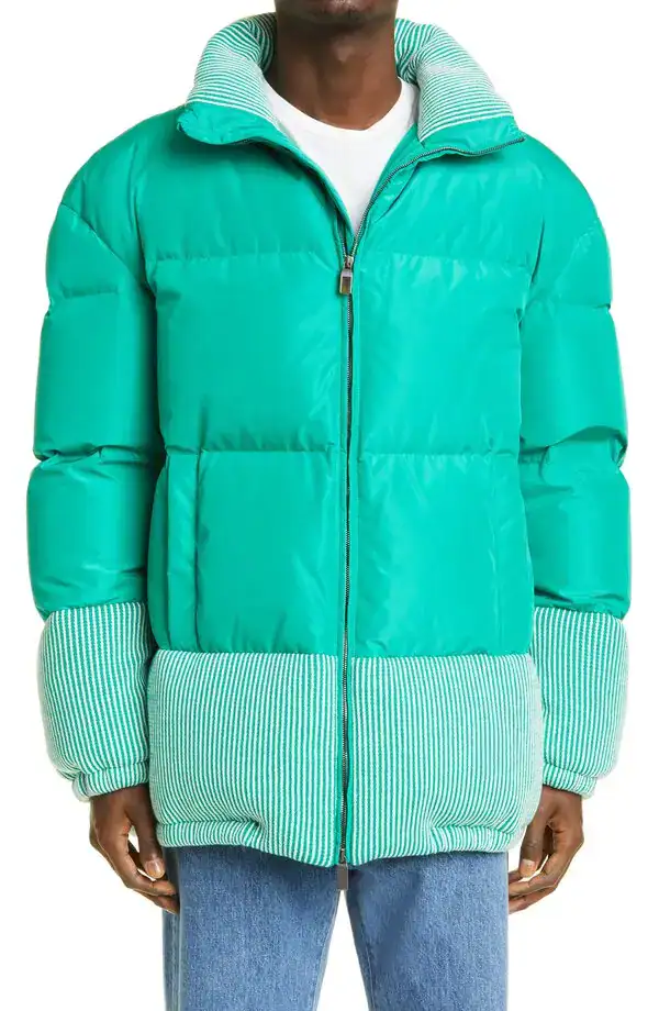 Canali Travels With 8on8 Goose Down Quilted Puffer Jacket In Green 
