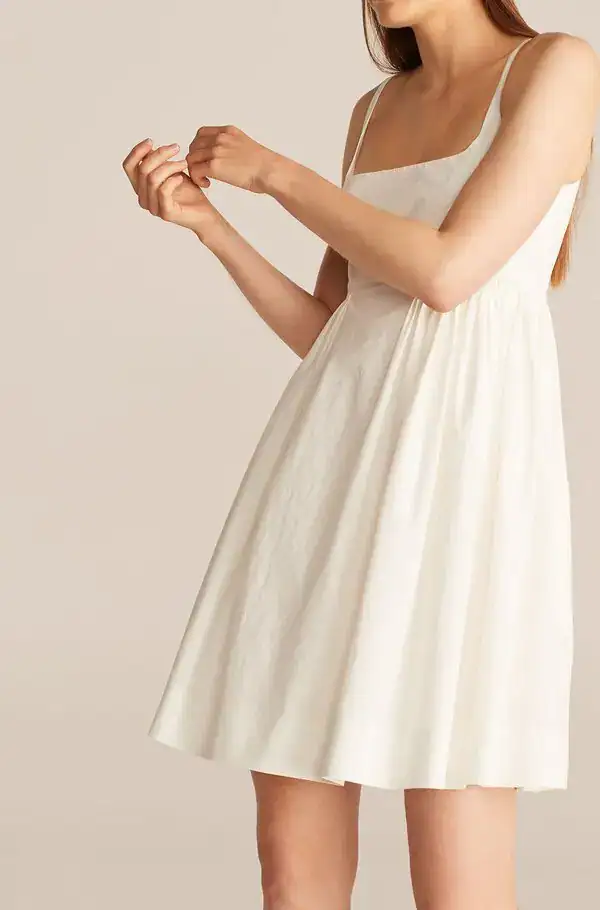 Rebecca Taylor Sleeveless Empire-Waist Dress In Snow - 60% Off |  Editorialist